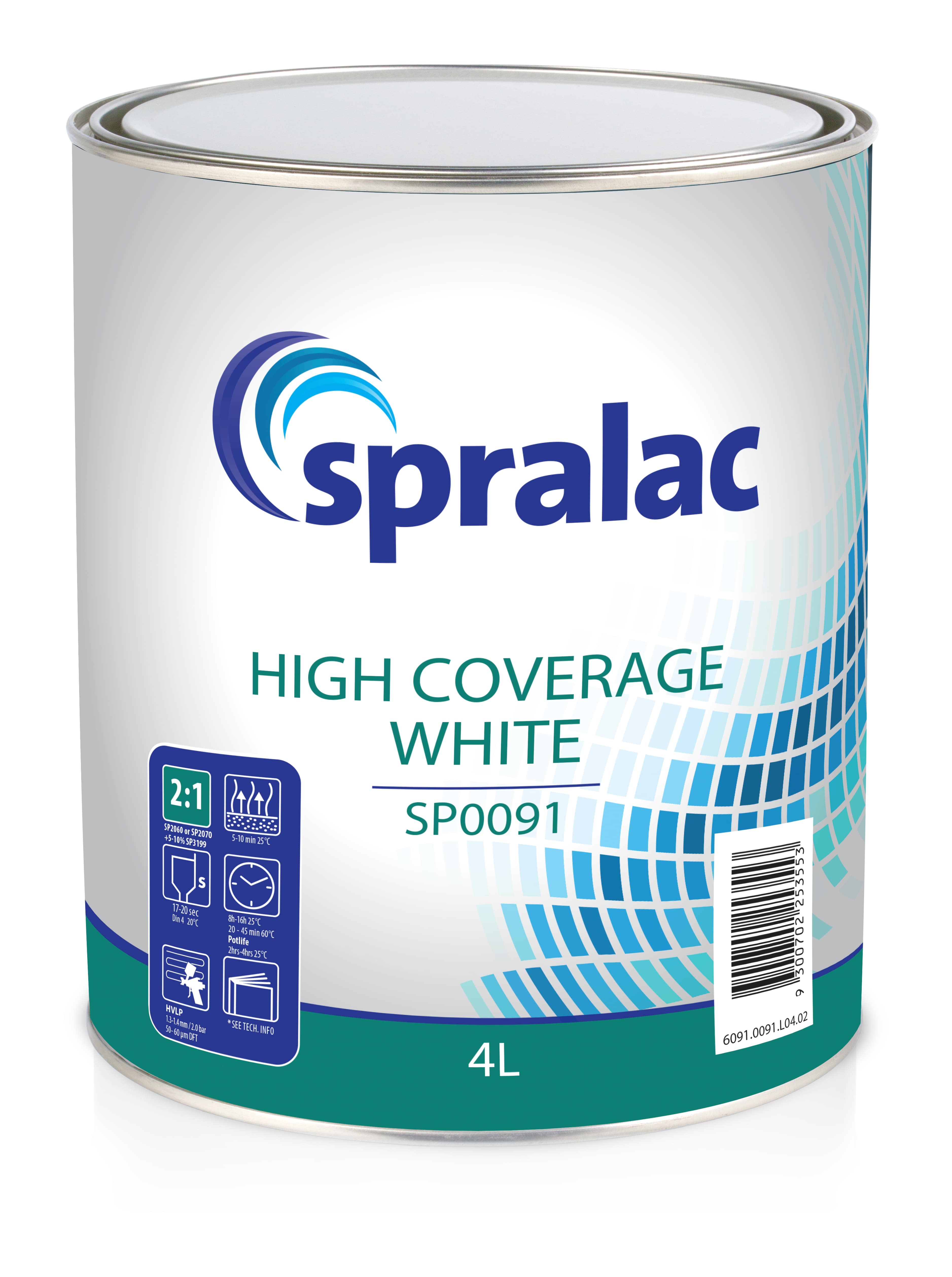 Spralac SP0091 Factory Pack: High Coverage White - 4L | Linkup Online