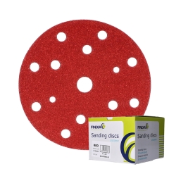 Finixa® Red Sanding Disc Ø150mm 15 Holes: P80 - Box 100 | Linkup Online